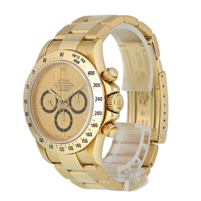 Rolex Zenith Daytona 16528 Inverted 6 Yellow Gold Men’s Watch at 1stDibs