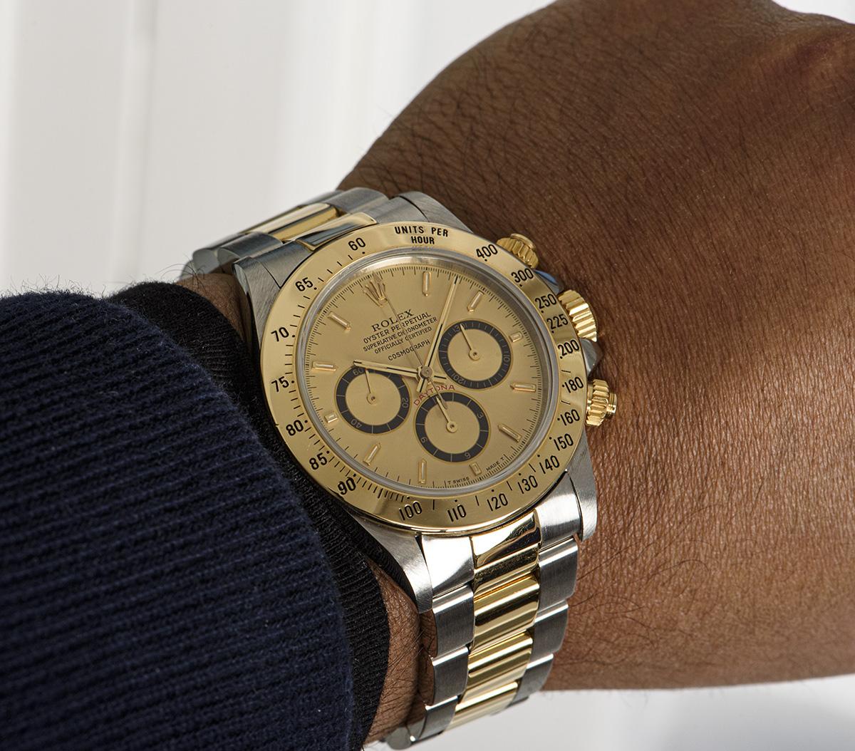 Rolex Zenith Movement Daytona Rare Champagne Mark I Floating Dial 16523 ...