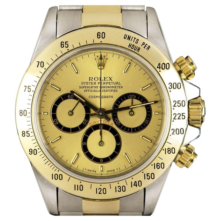 Rolex Zenith Movement Daytona Rare Champagne Mark I Floating Dial 16523 ...