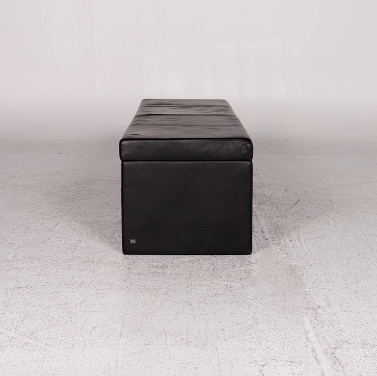 Rolf Benz 620 Leather Stool Black Bench For Sale at 1stDibs