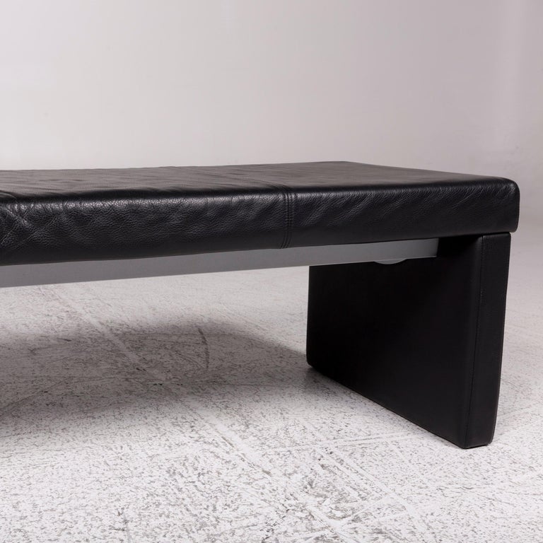 Rolf Benz 620 Leather Stool Black Bench For Sale at 1stDibs