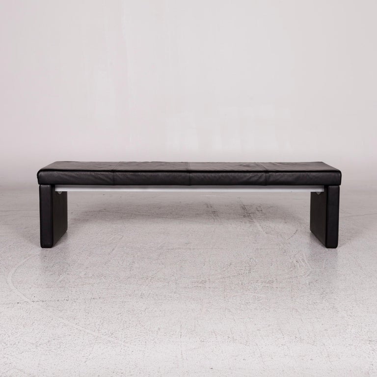 Rolf Benz 620 Leather Stool Black Bench For Sale at 1stDibs