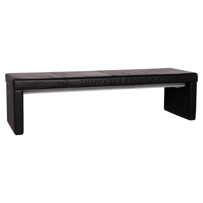 Rolf Benz 620 Leather Stool Black Bench For Sale at 1stDibs