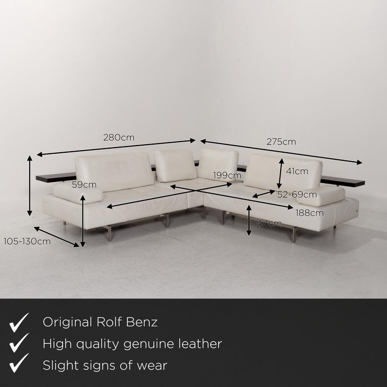 Rolf Benz Dono Leather Corner Sofa White Sofa Couch at 1stDibs