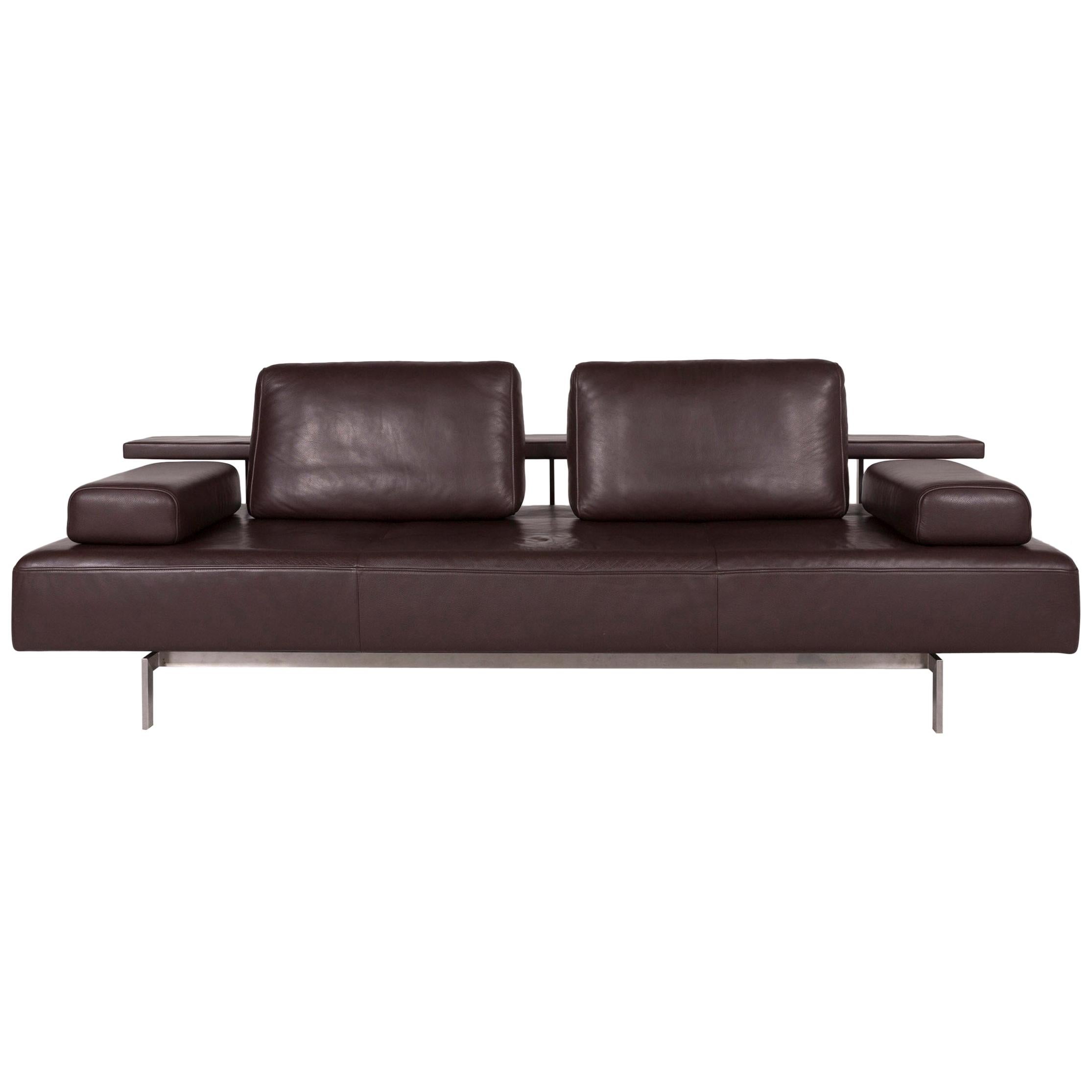 Rolf Benz Dono Leather Sofa Brown Three-Seat at 1stDibs