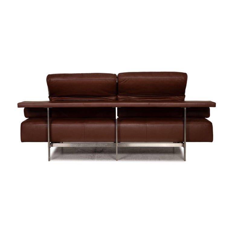 Rolf Benz Dono Leather Sofa Brown Three-Seater Couch Function For Sale ...