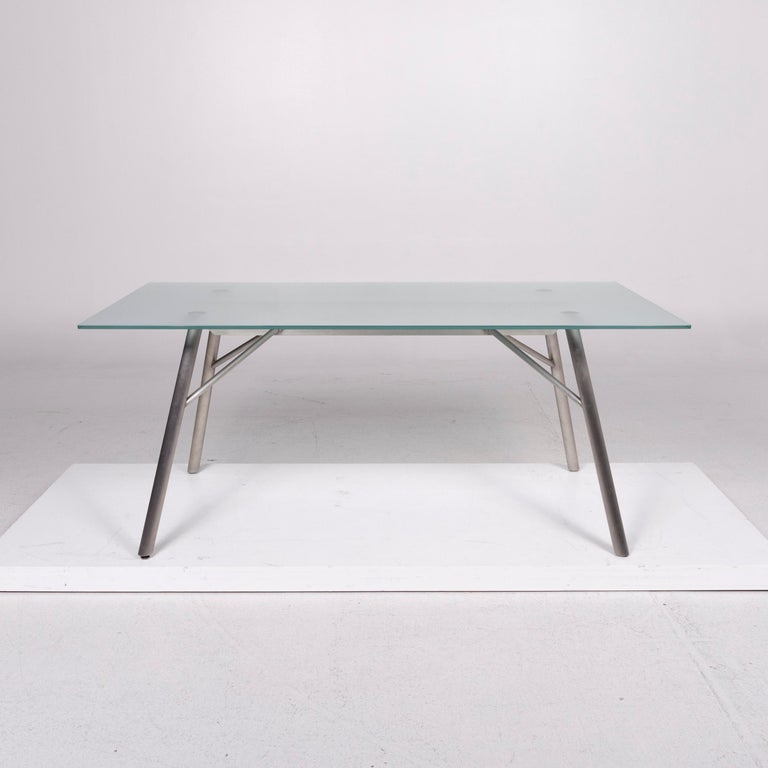 Rolf Benz Glass Dining Table Silver Table at 1stDibs