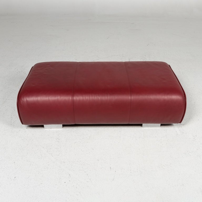 Rolf Benz Leather Ottoman Red For Sale at 1stDibs