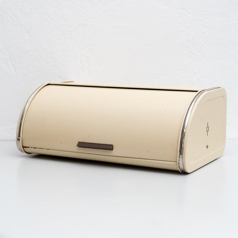 Roll Top Metal Bread Box, circa 1950 For Sale at 1stDibs