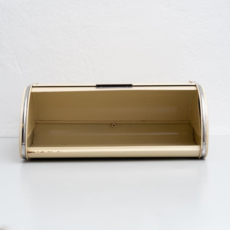 Roll Top Metal Bread Box, circa 1950 For Sale at 1stDibs