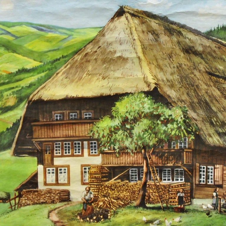 Rollable Vintage Wall Chart Black Forest Farmhouse Countrycore Deco ...