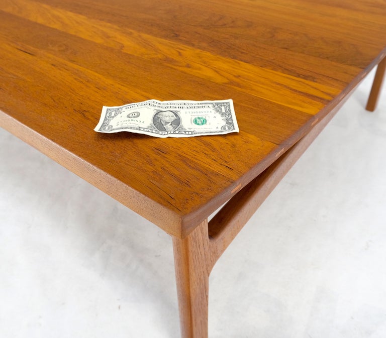 Rolled Edge Solid Teak Top Square Danish Mid-Century Modern Coffee ...
