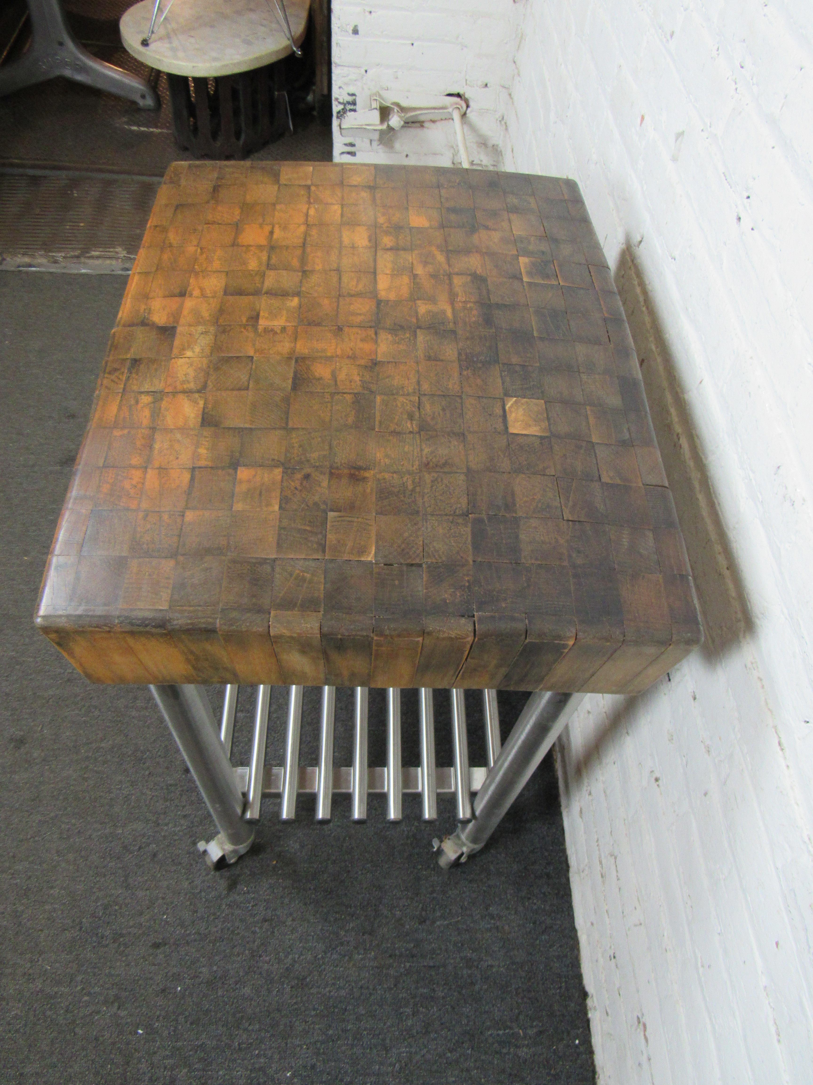Rolling Butcher Block For Sale at 1stDibs | butcher block rolling table