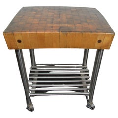 Rolling Butcher Block For Sale at 1stDibs | butcher block rolling table
