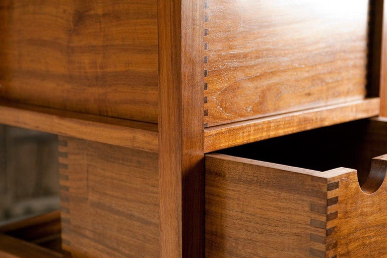 AKMD Rolling Dresser (low) all solid wood cabinet with wooden casters ...
