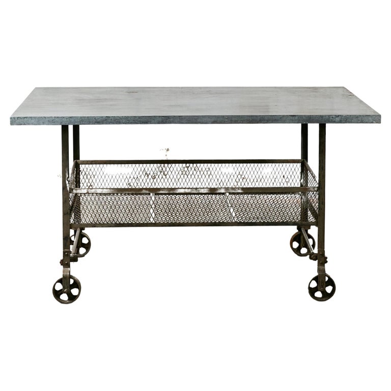 Rolling Industrial Table For Sale at 1stDibs