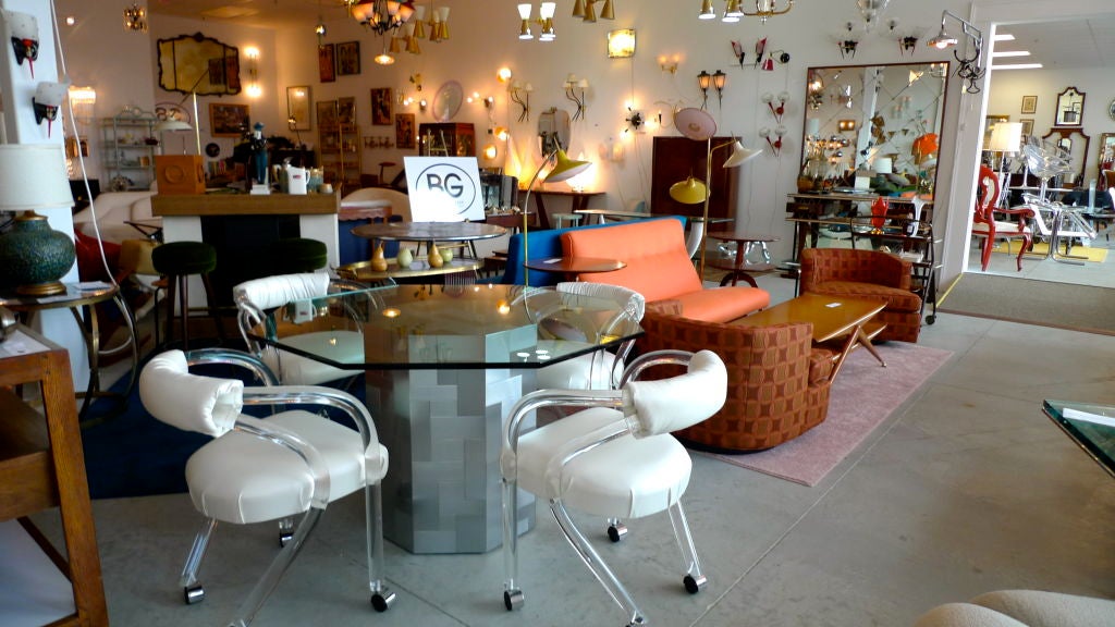Rolling Lucite Chairs Set of Four For Sale at 1stDibs