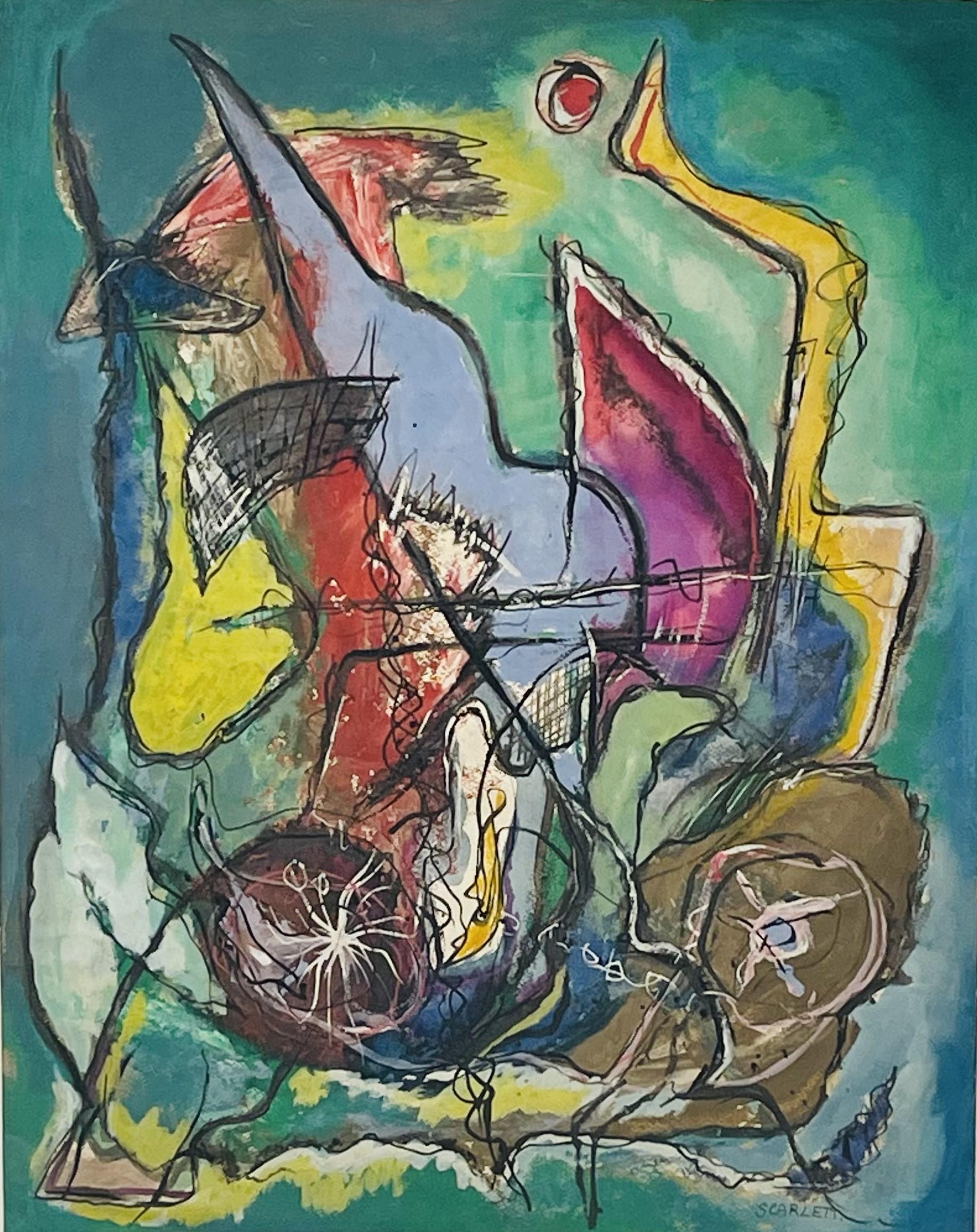 Rolph Scarlett - Untitled (Lucifer and His Chariot) For Sale at 1stDibs