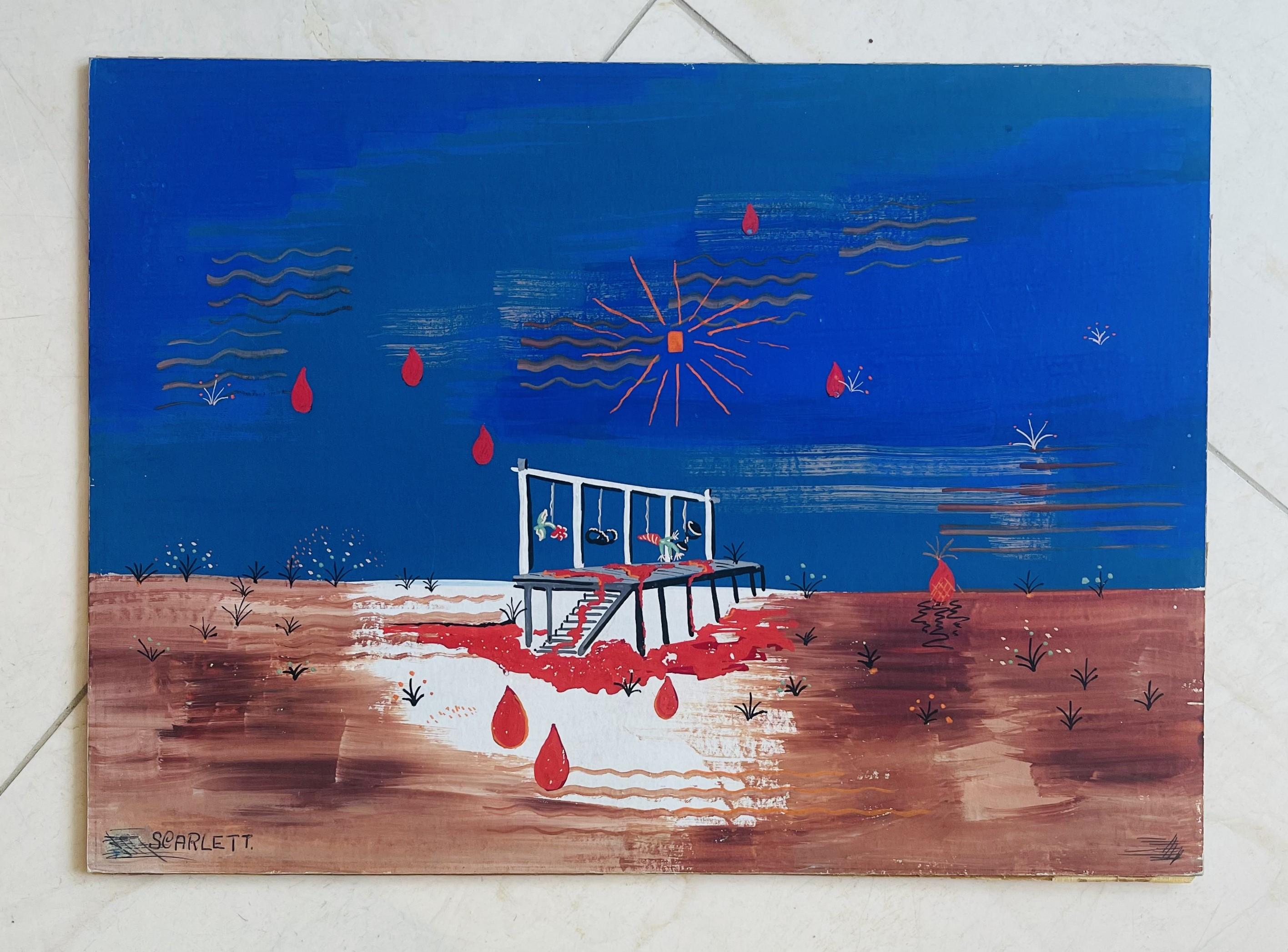 Rolph Scarlett - Untitled, Surrealist Landscape For Sale at 1stDibs