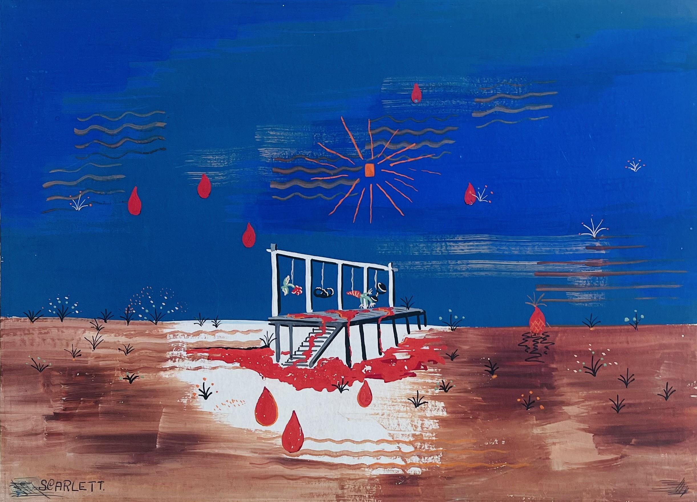 Rolph Scarlett - Untitled, Surrealist Landscape For Sale at 1stDibs