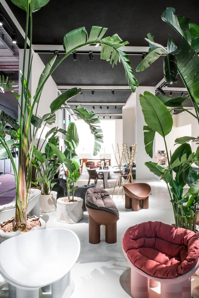 Roly Poly Polyethylene Armchair in Concrete with Cushions by Faye ...