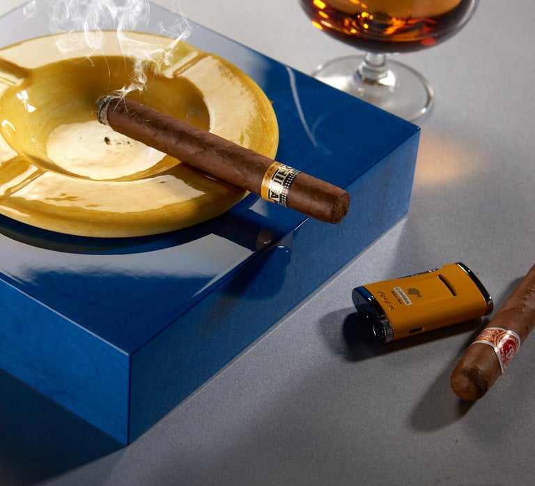 Roma Ashtray Blue Veined For Sale At 1stdibs
