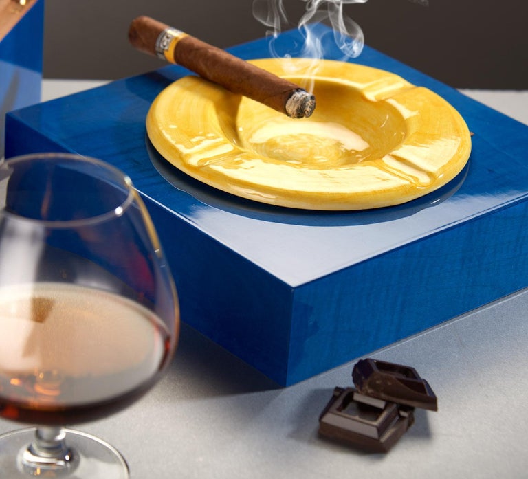 Roma Ashtray Blue Veined For Sale at 1stDibs
