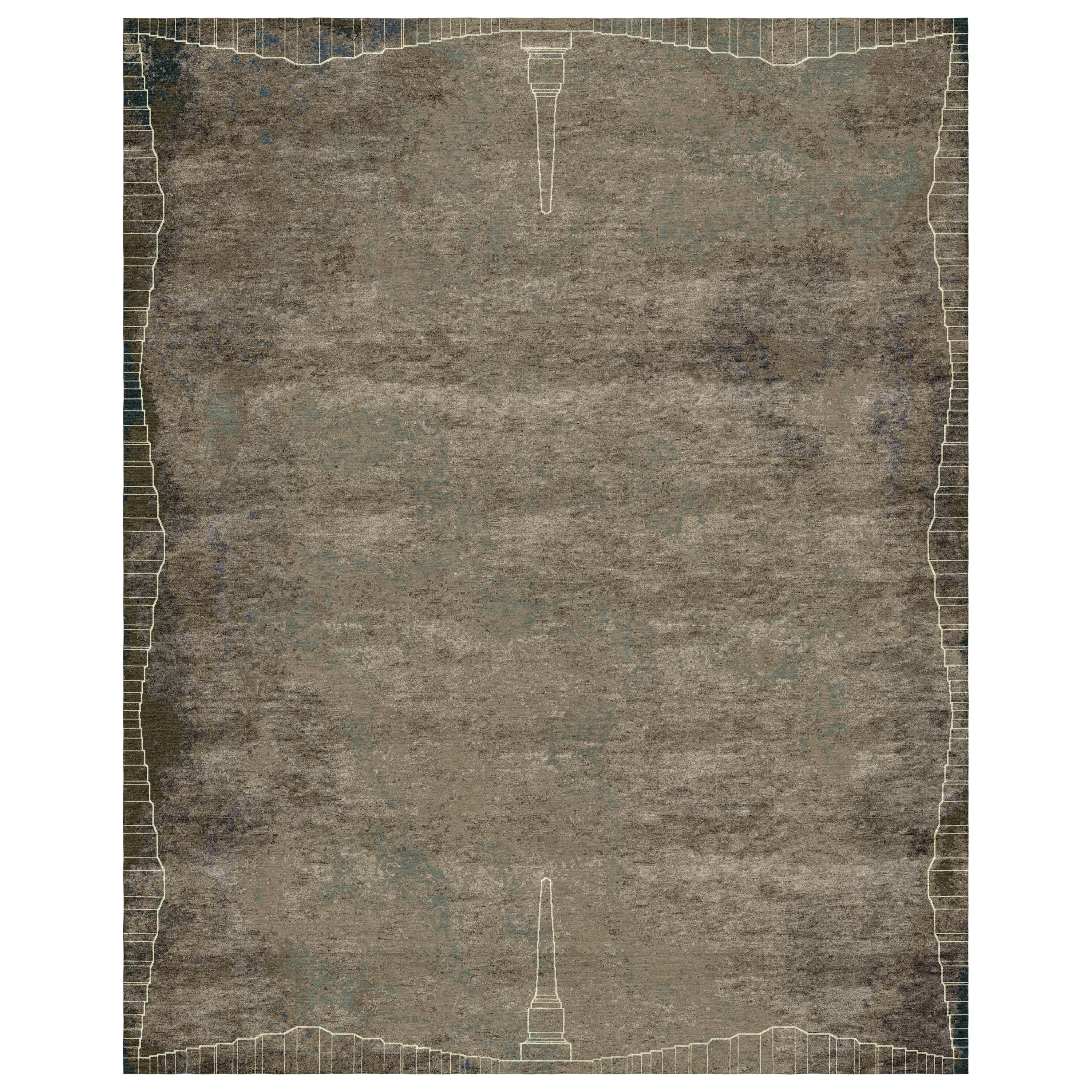 Roma Camouflage - Contemporary Luxury Hand Knotted Wool Silk Rug For ...