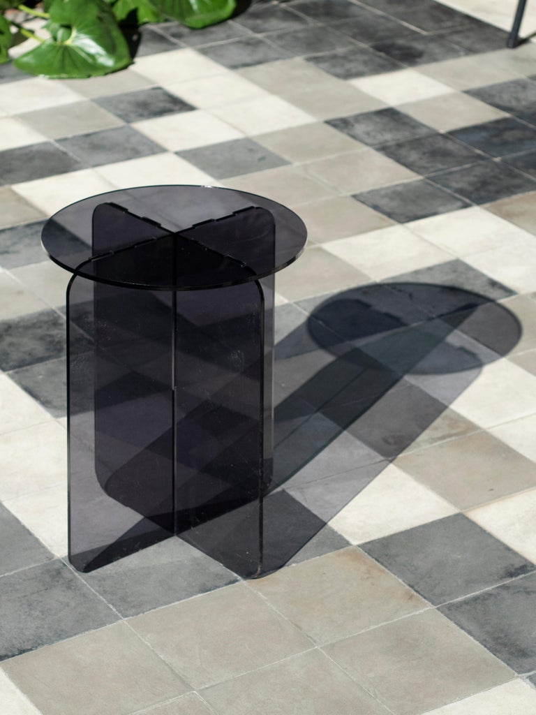 ROMA Contemporary Side Table in Colored Acrylic by Ries For Sale at 1stDibs