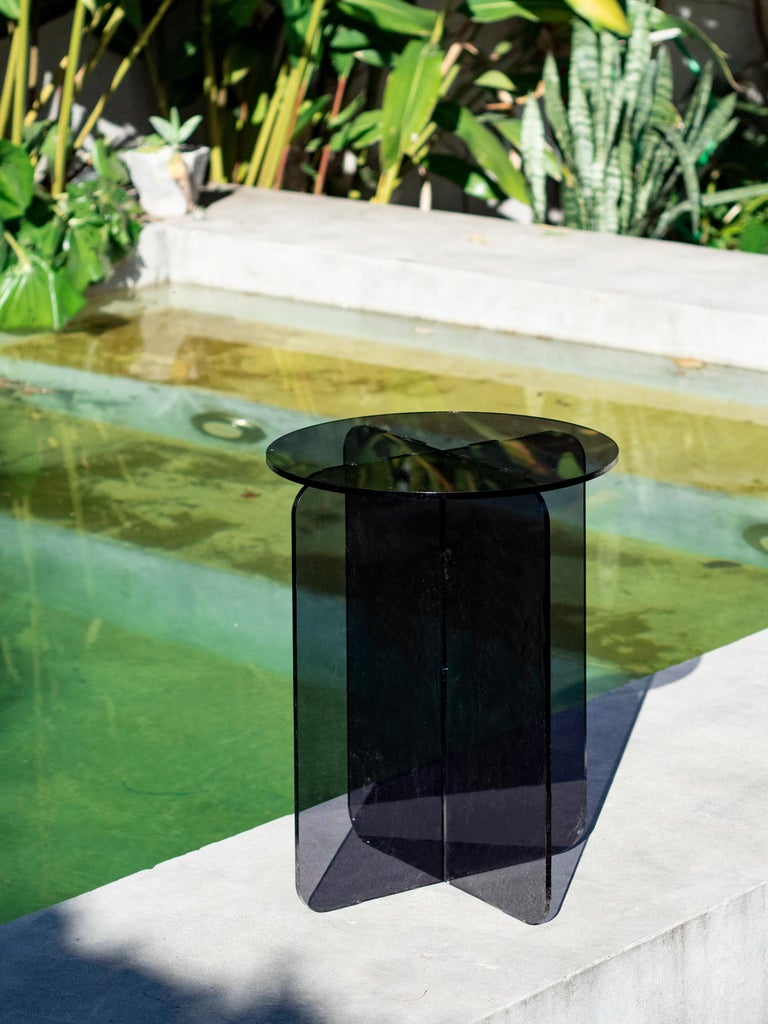 ROMA Contemporary Side Table in Colored Acrylic by Ries For Sale at 1stDibs