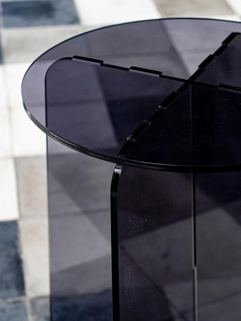 ROMA Contemporary Side Table in Colored Acrylic by Ries For Sale at 1stDibs