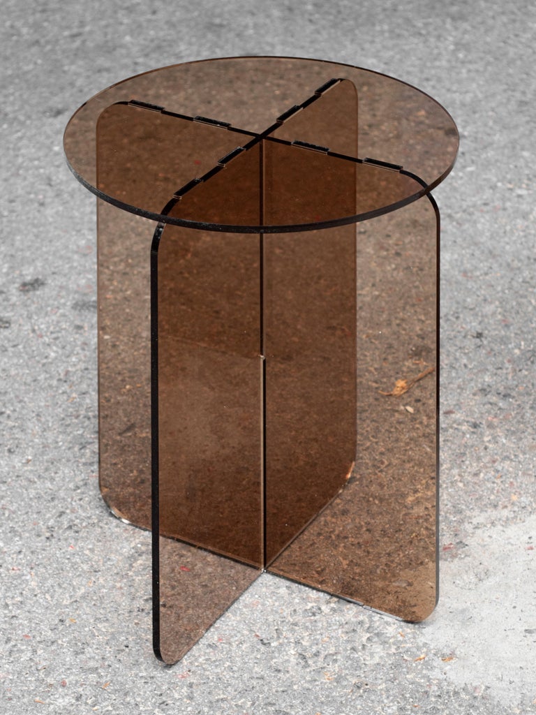 ROMA Contemporary Side Table in Colored Acrylic by Ries For Sale at 1stDibs