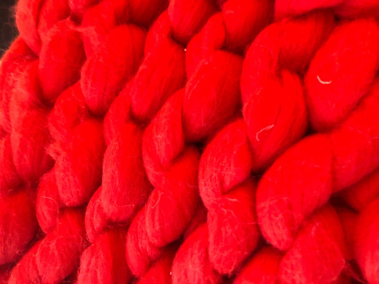 "Roma" Red Loop Wool Throw by Le Lampade For Sale at 1stDibs