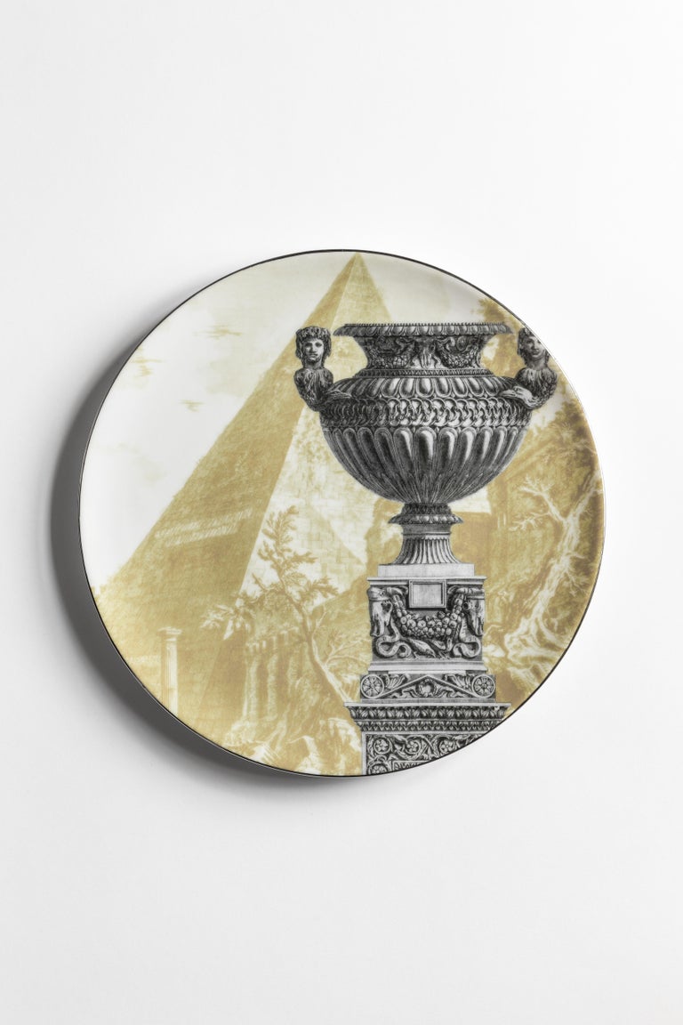 Roma, Six Contemporary Porcelain Dinner Plates with Decorative Design ...