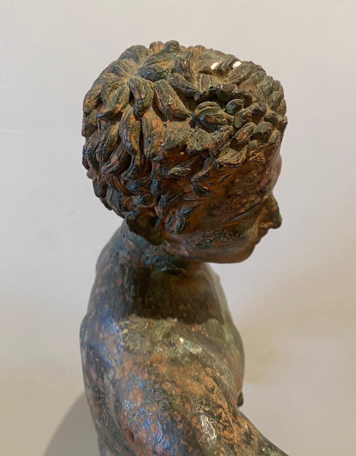 Roman Bronze Statue of Youth For Sale at 1stDibs
