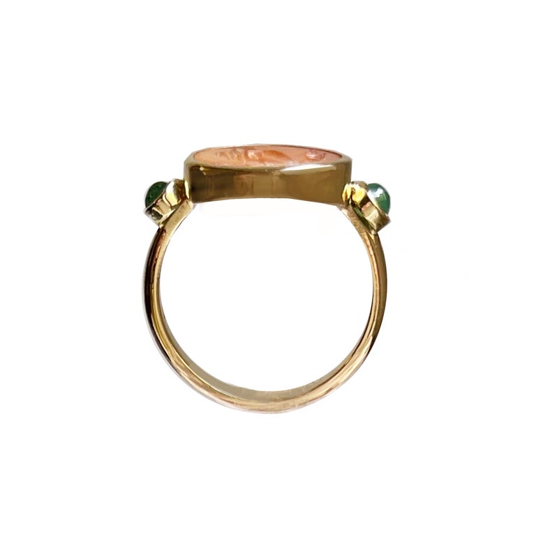 Roman Carnelian Intaglio Depicting Eagle and Cornucopia Gold and ...