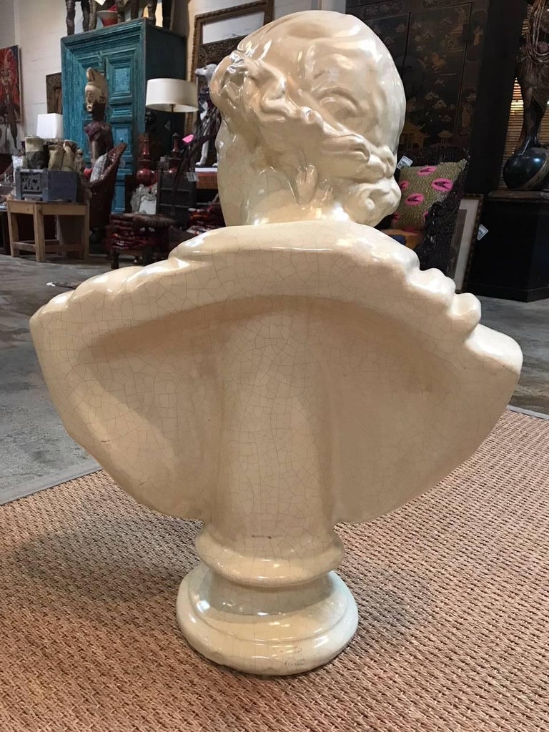 Roman Ceramic Bust For Sale at 1stDibs