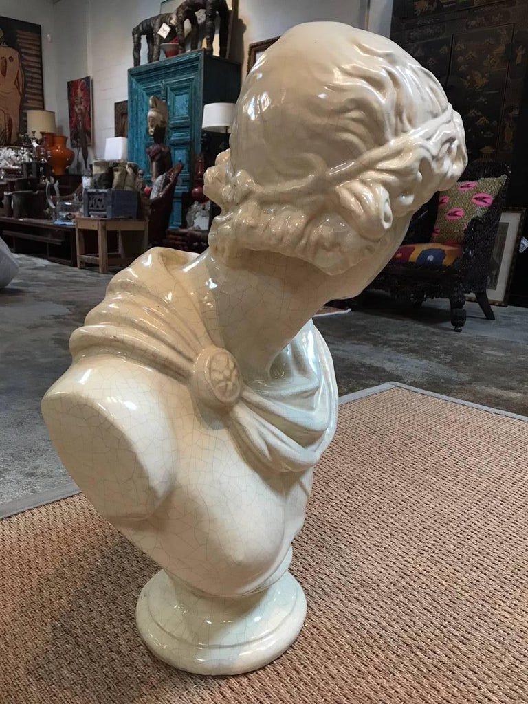 Roman Ceramic Bust For Sale at 1stDibs