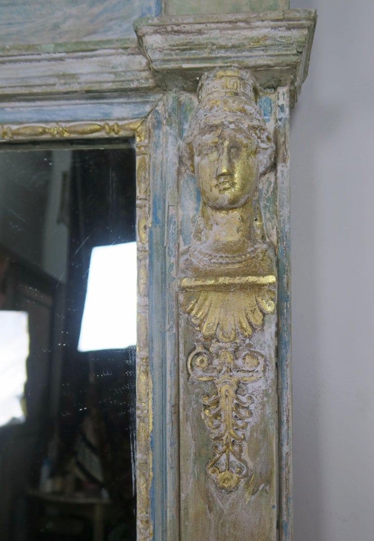 Roman Classical Style Painted Mirror with Chariot and Horses For Sale ...