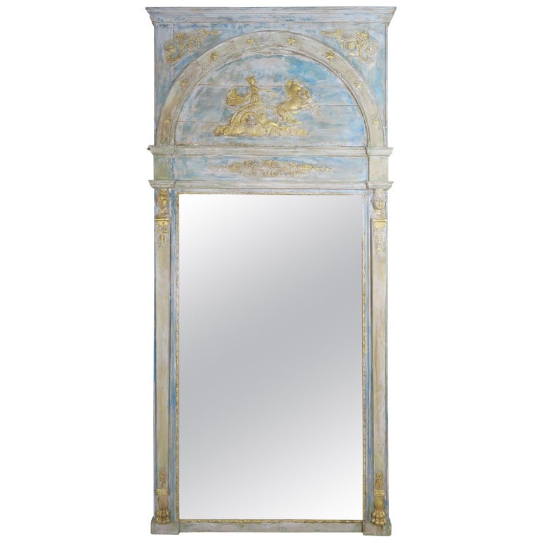 Roman Classical Style Painted Mirror with Chariot and Horses For Sale ...