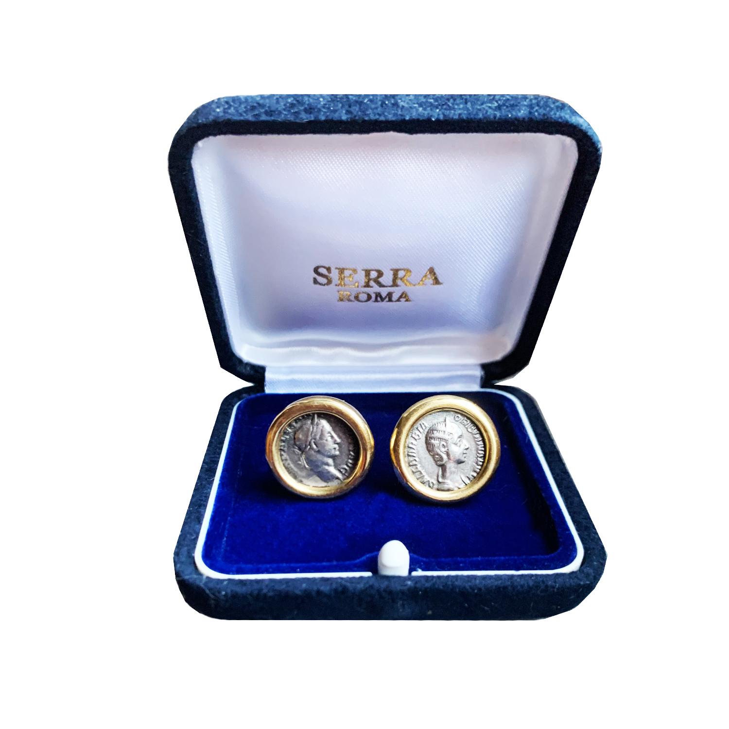 Roman Coins Gold Cufflinks Depicting Emp. Alexander Severus and His ...