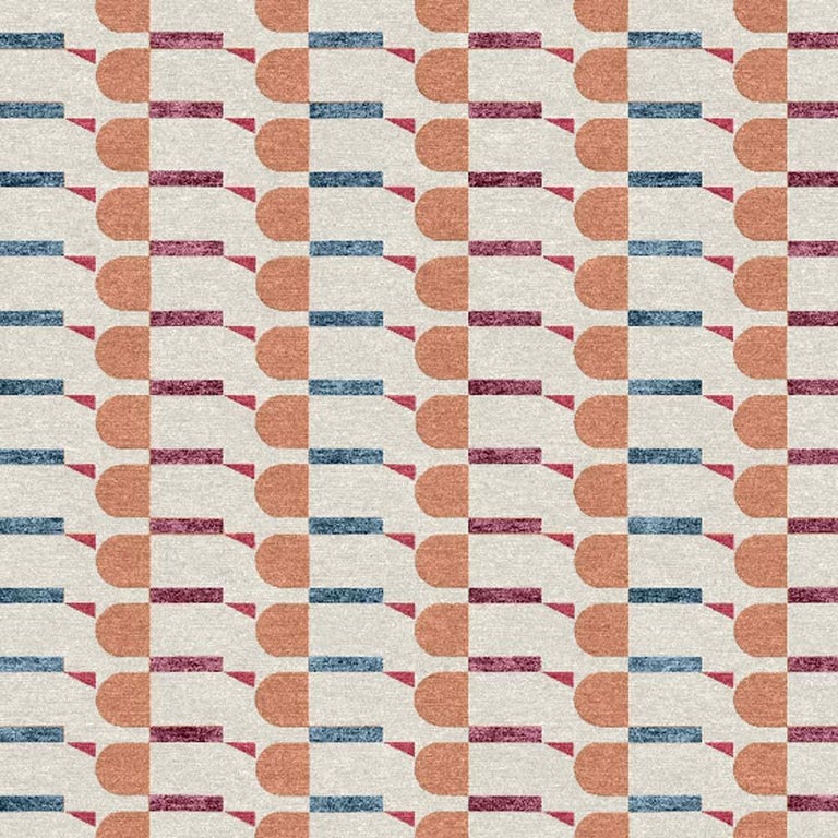 Roman, Colorful Designer Wool Silk Rug For Sale at 1stDibs