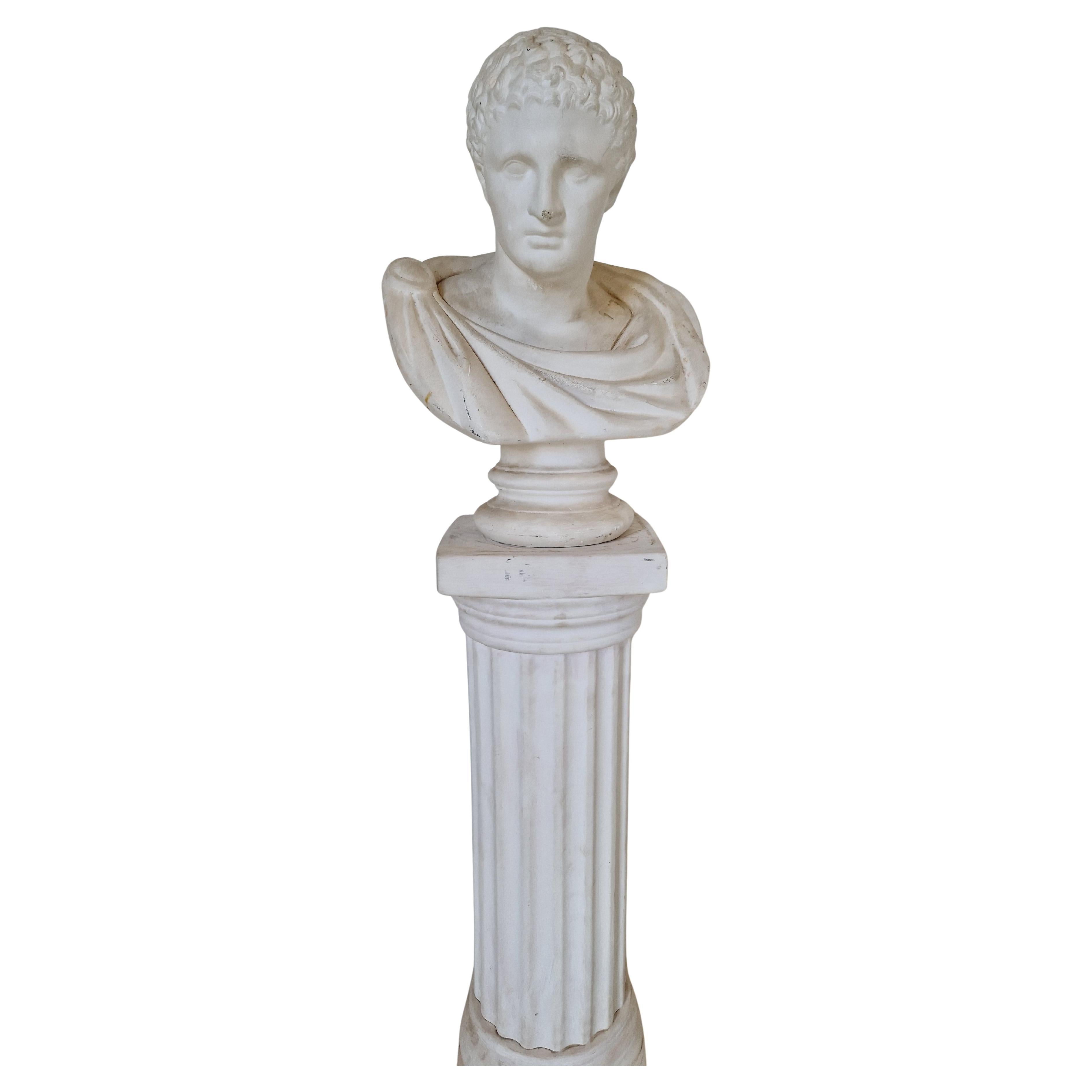 Roman Emperor Bust Plaster Life Size Mark Anthony For Sale at 1stDibs