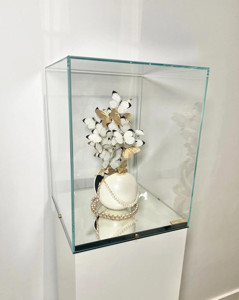 Roman Feral - CHANEL WHITE PEARL WHITE and GOLD X For Sale at 1stDibs