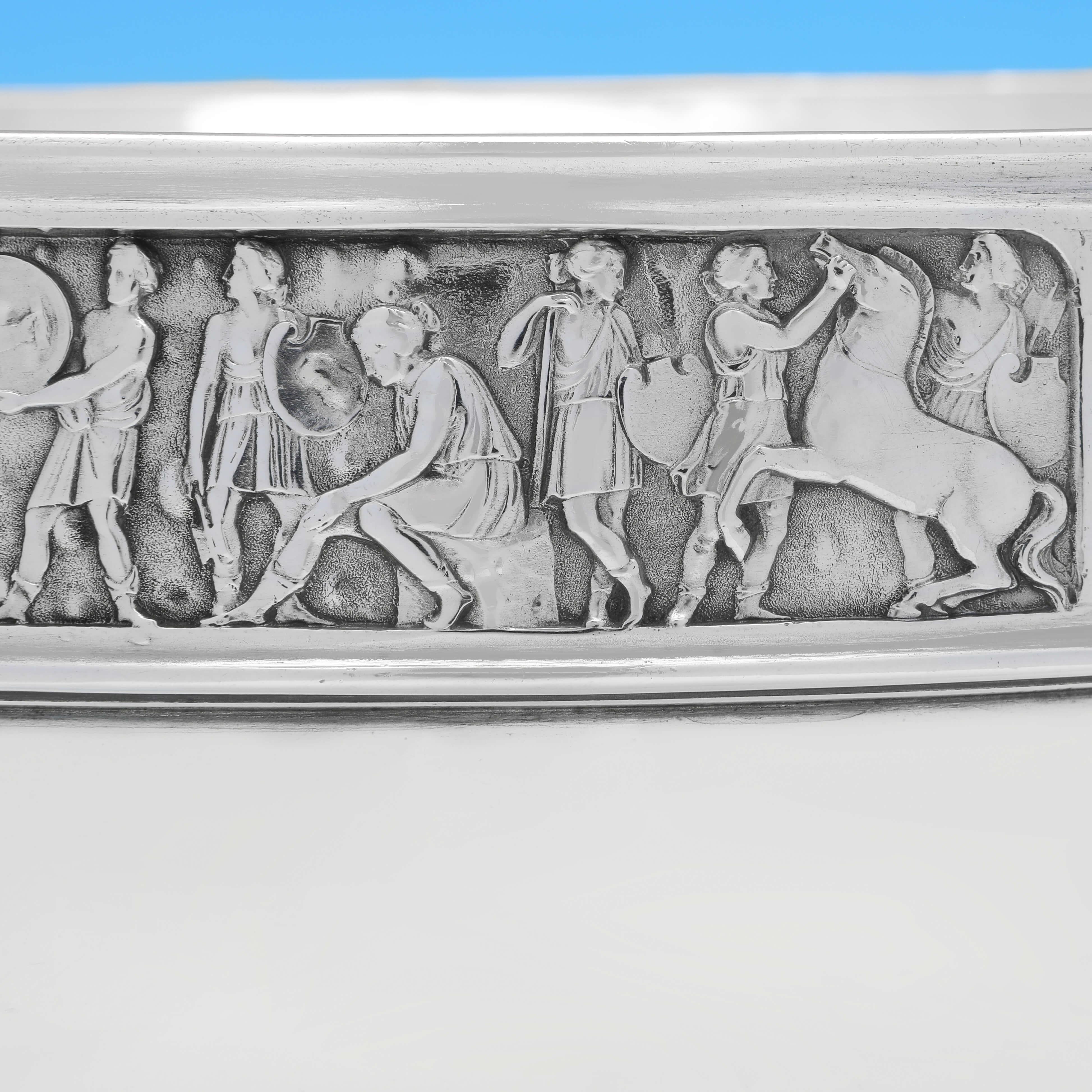 Roman Frieze Victorian Antique Sterling Silver Bowl by Elkington and Co ...