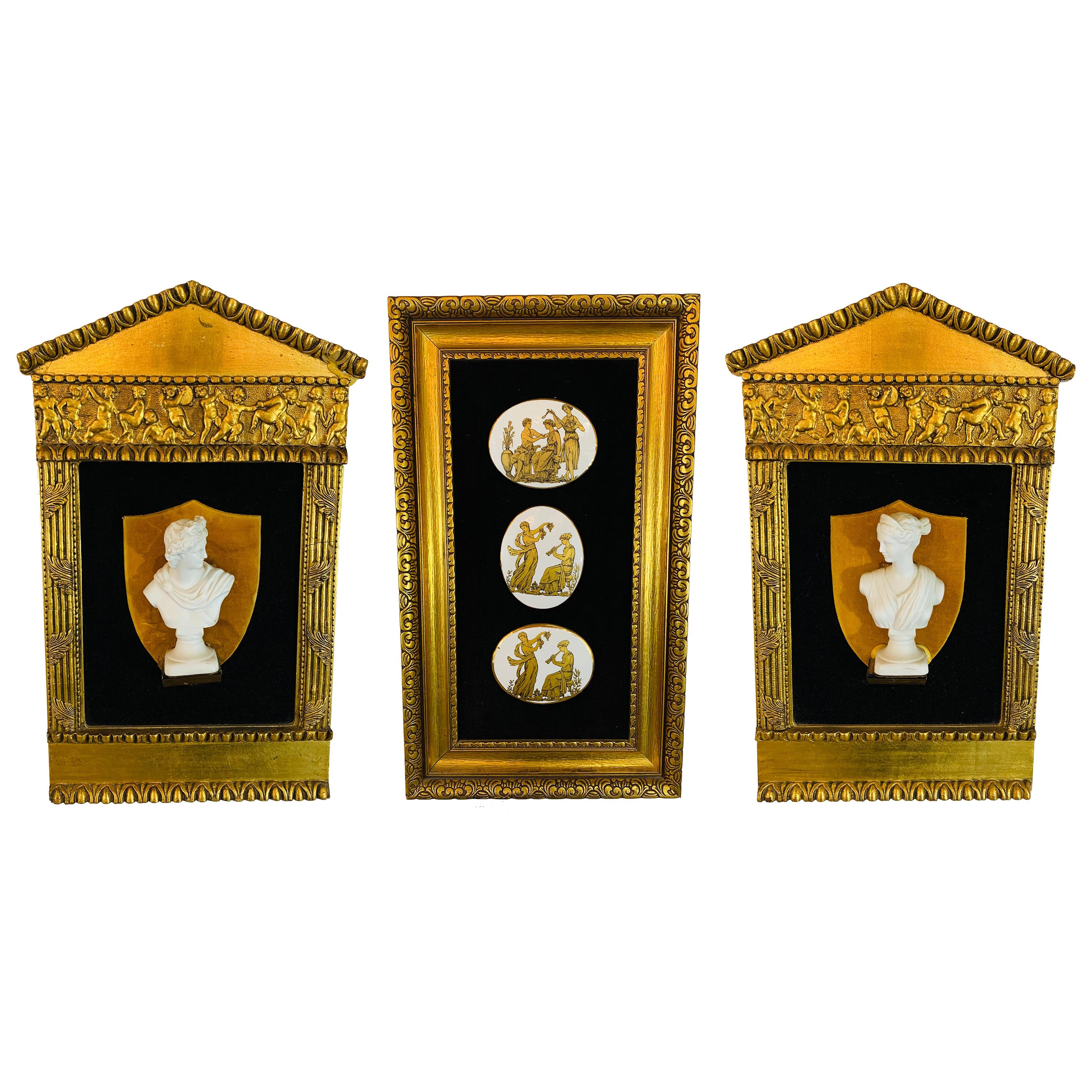 Pair of Classical Roman Style Male Female Wall Sculptures For Sale at ...