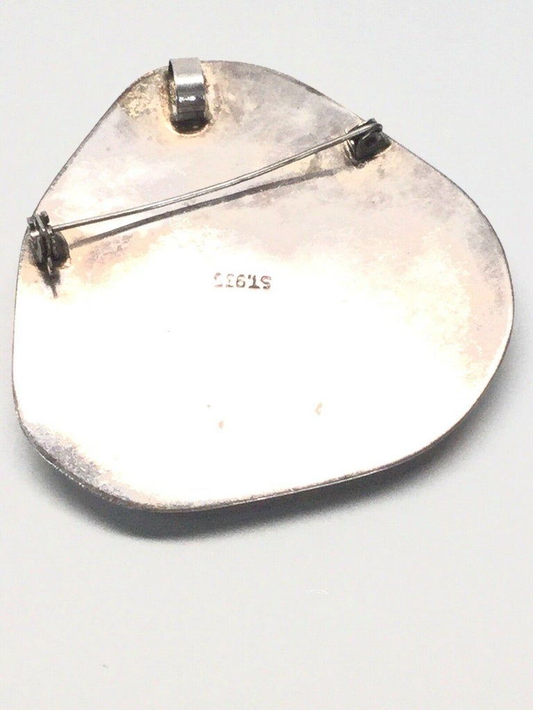 Roman Glass Sterling Silver Brooch / Pendant at 1stDibs