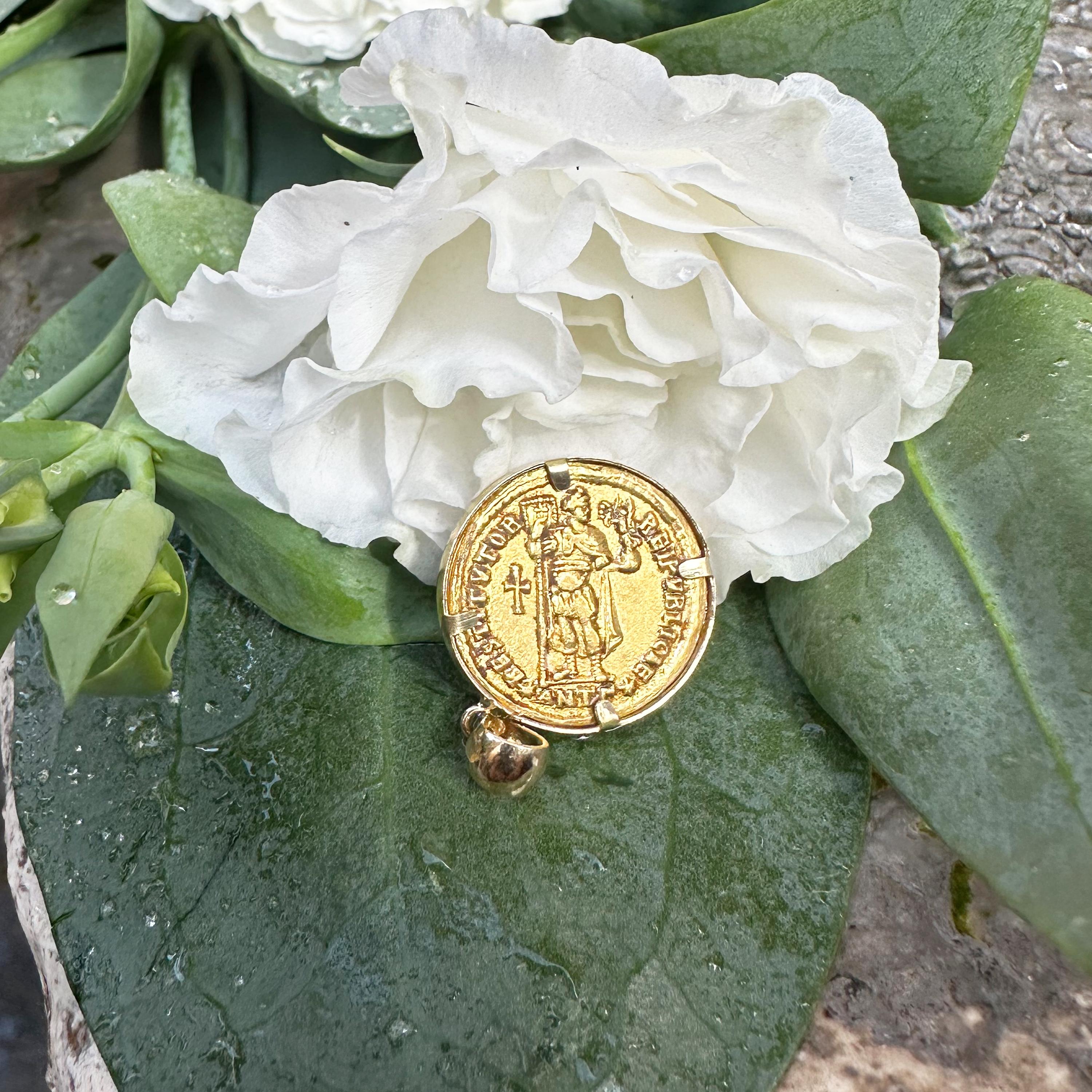 Roman Gold Coin 4th Cent AD 18Kt Gold Pendant depicting Emperor ...