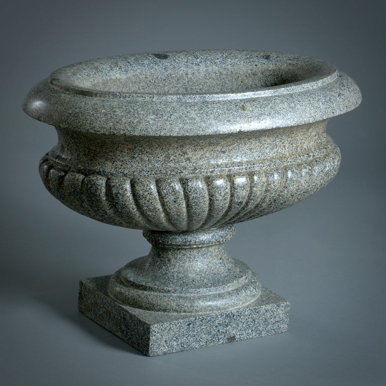 Roman Granito Del Foro Ribbed Oval Vase For Sale at 1stDibs
