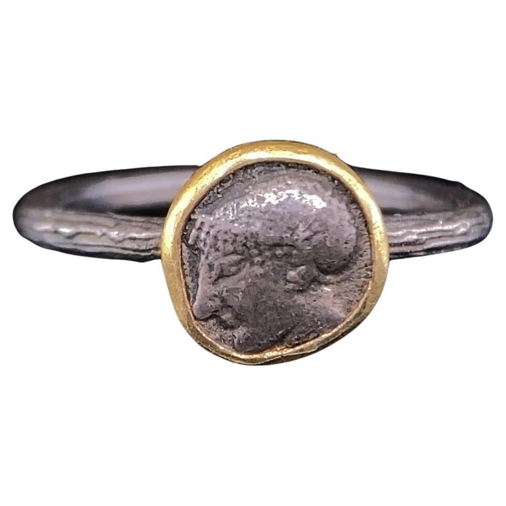 Customizable Handmade 24K Gold Byzantine Style Ring with Rose Cut ...